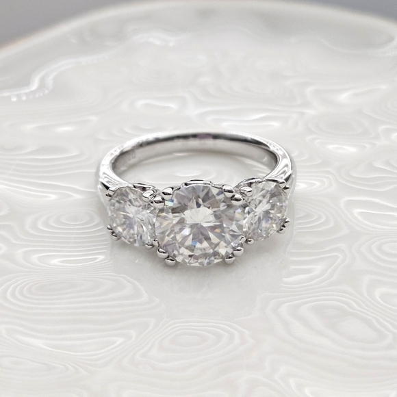 Jewelry | Past Present Future Moissanite Ring 5ct Total | Poshmark